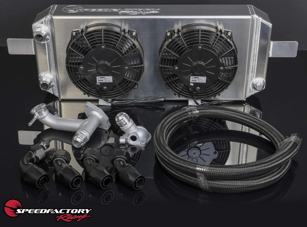 SpeedFactory Racing B-Series Tucked Radiator Complete Kit -16an Hose ...
