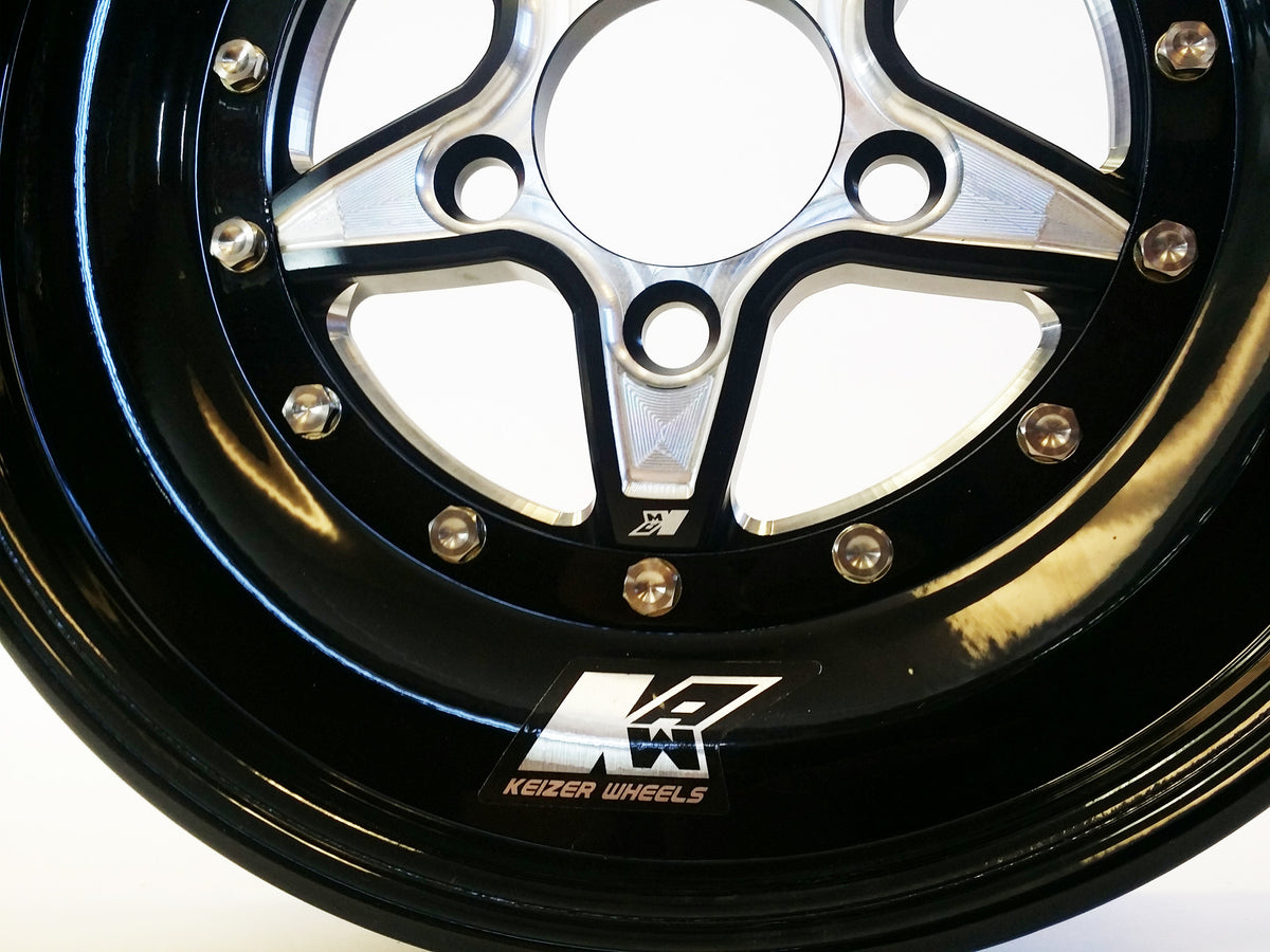 Keizer "Verbrand" Skinnies Rear Honda Drag Wheel - Black Barrel ...